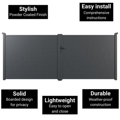 BillyOh Valencia Double Swing Driveway Aluminium Gates with Horizontal ...