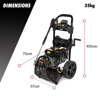 Bimson Power Petrol Pressure Washer 200 Bar (2900 PSI) 9 LPM - 30m hose