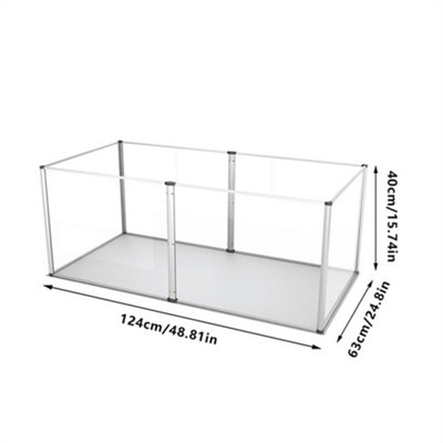 Bingopaw 124x63x40CM Small Pet Animal Acrylic Play Pen Run Guinea Pig ...