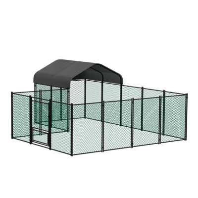 Bingopaw 393x160x156cm Metal Framed Chicken Coop with Roof Walk-in ...