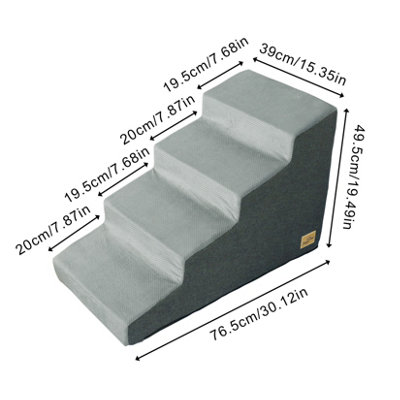 Bingopaw 4 Dog Steps For High Beds Soft Foam Pet Stairs Ramp Tilt for ...