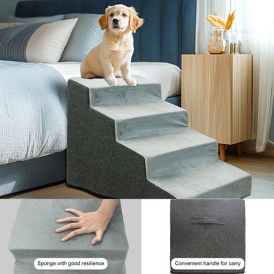 Bingopaw 4 Dog Steps For High Beds Soft Foam Pet Stairs Ramp Tilt for ...