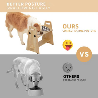 Bingopaw Adjustable Elevated Dog Bowls Tall Raised Feeder Stand for ...