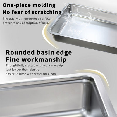 Bingopaw Enclosed Stainless Steel Cat Litter Box Front Entry Pull ...