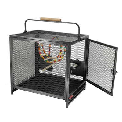 Bingopaw Portable Bird Travel Carrier Cage Iron Parrot Cockatiel ...