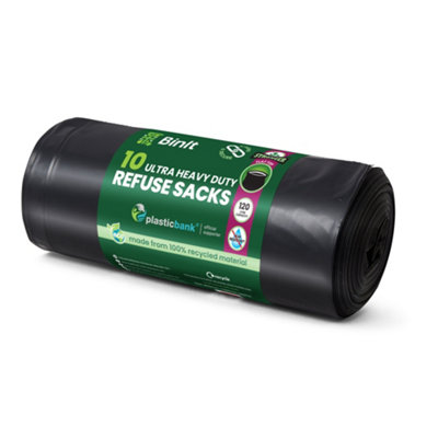 BinIt 10 Flat Top, Ultra Heavy Duty, 120 Litre XL Refuse Sacks, Bin ...