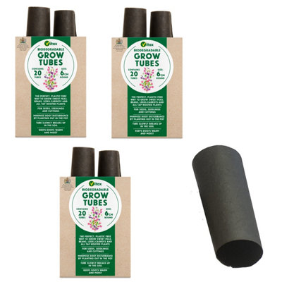 Biodegradable Seedling Grow Tubes Vitax 3 packs of 20 Tap Rooting ...