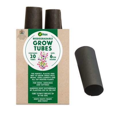 Biodegradable Seedling Grow Tubes Vitax Pack Of 20 Tap Rooting Plants ...