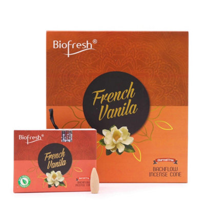Biofresh Backflow Incense Cones French Vanilla Maroon
