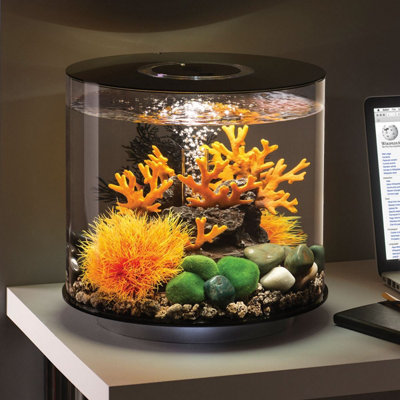 Biorb Tube 15L Aquarium Fish Tank in Black With Led Lighting