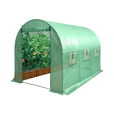 BIRCHTREE FULLY GALVANISED STEEL FRAME POLYTUNNEL GREENHOUSE ...