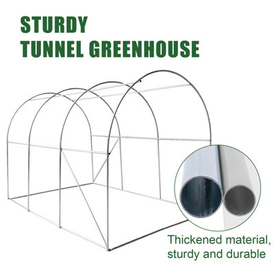 BIRCHTREE FULLY GALVANISED STEEL FRAME POLYTUNNEL GREENHOUSE ...