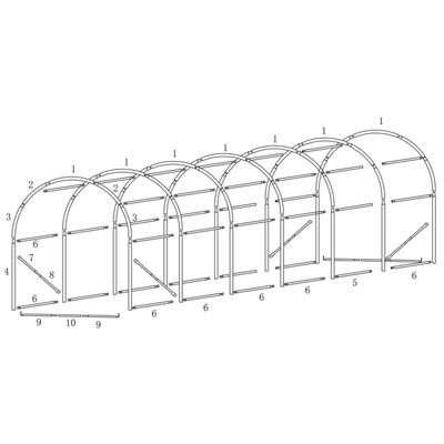 Birchtree Polytunnel 6m x 3m Quality 6 Section Greenhouse Galvanised ...