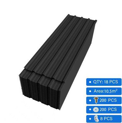 BIRCHTREE Roof Sheets 18x Corrugated Garage Carport Shed Metal Roofing ...
