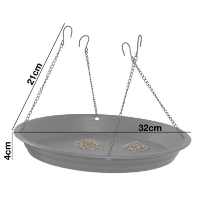 Bird Feeder Seed Catcher Large Hanging Tray Attachment 32cm, 4 Hooks 2 Pack