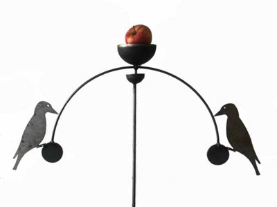 Bird Feeder Wind Rocker Double Bare Metal/Ready to Rust - Steel - W54 x ...