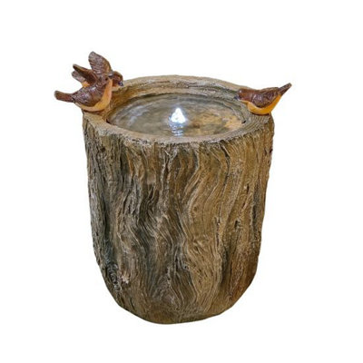 Bird on Log Mains Power Water Feature
