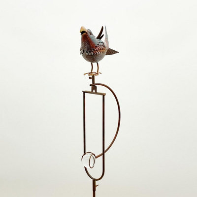 Bird Rocker Garden Stake - Metal - L25 x W25 x H137 cm | DIY at B&Q