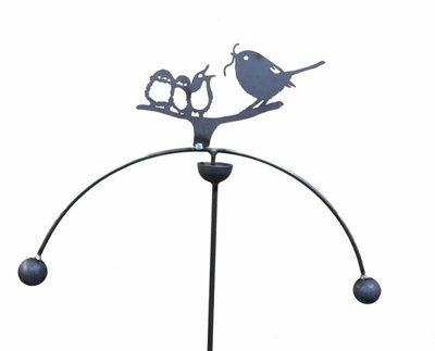 Birds Feeding Wind Rocker Double Bare Metal/Ready to Rust - Steel - L66 ...