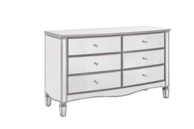 Birlea Elysee 6 Drawer Wide Chest Mirrored