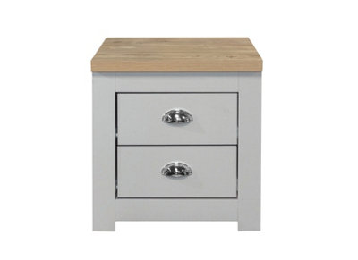 Birlea Highgate 2 Drawer Bedside Grey & Oak