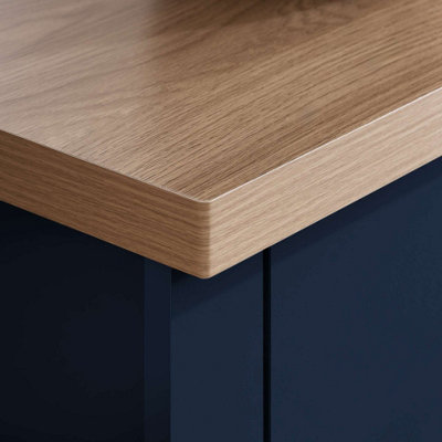 Birlea Highgate 2 Drawer Console Table Navy Blue & Oak | DIY at B&Q