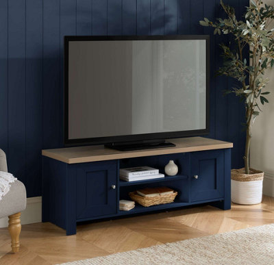 Birlea Highgate Large TV Unit Navy Blue & Oak