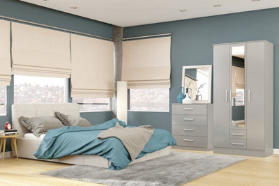 Birlea Lynx 3 Drawer Bedside Grey