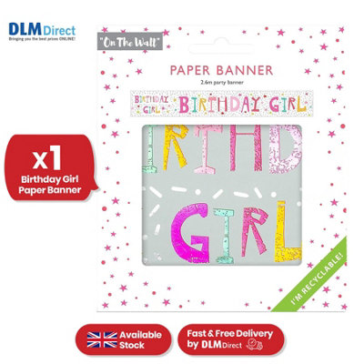 Birthday Girl Recyclable Paper Banner - 2.6m