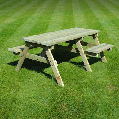 Bisbrooke 6ft Disabled Access Picnic Bench - L180 x W140 x H72.5 cm ...