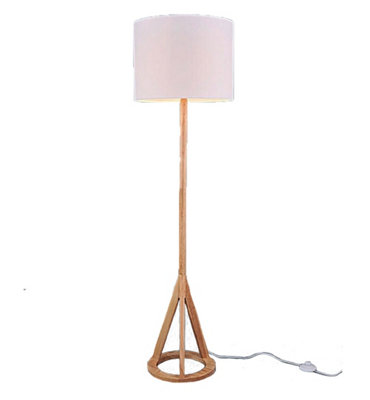 Bishop Natural Wood Base Floor Lamp | DIY at B&Q