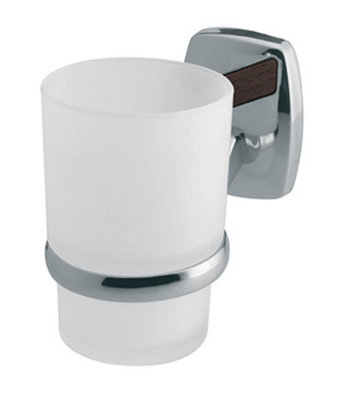 Bisk Single Tempered Glass Toothmug Toothbrush Cup Grip Modern Bathroom ...