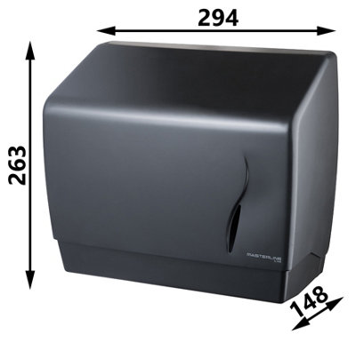 Bisk Wall Mounted Bathroom Hand Paper Towel Tissue Dispenser Box Industrial Black ABS
