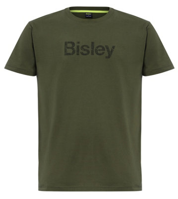 BISLEY WORKWEAR COTTON LOGO TEE Medium ARMY GREEN | DIY at B&Q