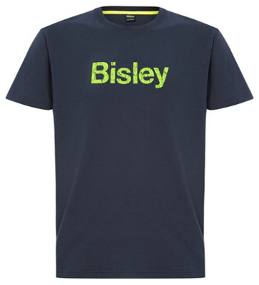 BISLEY WORKWEAR COTTON LOGO TEE Medium NAVY | DIY at B&Q