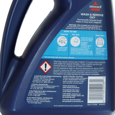 Bissell Wash & Remove Oxy Carpet Cleaner 1.5L Stain & Odour Solution ...