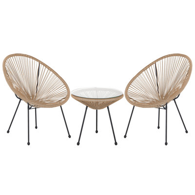 Bistro Set ACAPULCO II PE Rattan Natural