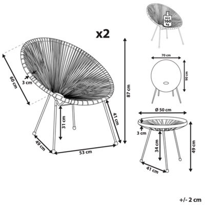 Bistro Set ACAPULCO II PE Rattan Orange