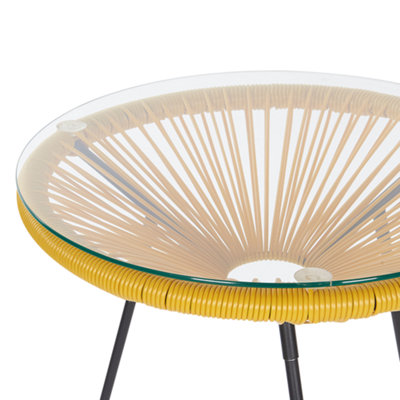 Bistro Set ACAPULCO II PE Rattan Yellow