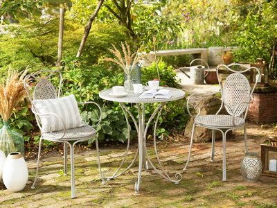 Bistro Set Folding CILENTO Metal Grey
