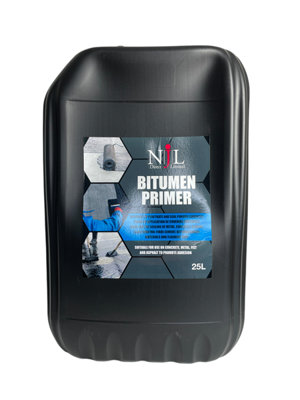 Bitumen Black Primer and sealer, felt, concrete, flashing tape 25L Njl ...