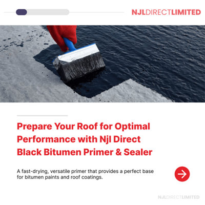 Bitumen Black Primer and sealer, felt, concrete, flashing tape 25L Njl ...