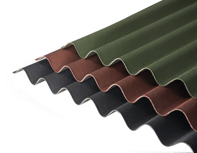 Bitumen Corrugated Red Roofing Sheet 2m x 950mm x 2.6mm Pack of 5