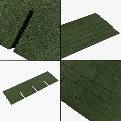 Bitumen Roof Felt Shingles, 20 pcs/34.44 ft² (3.2 sqm), Asphalt Roof ...