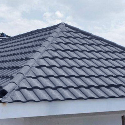 Bitumen Roof Shingles Ink Grey Shed Tiles, 5 Sheets for 2.3 m² Coverage