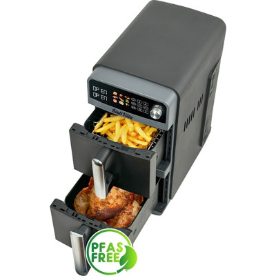BiutiViita Powerful Double Stack Air Fryer 10L with Dual Basket 2400W 9 ...