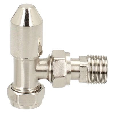 BiWorld Elegance Luxury TRV Thermostatic Silver Nickel Angled Radiator ...