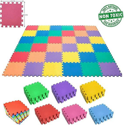 Biznest 40x Multicolour EVA Interlocking Soft Foam Exercise Play Mat ...