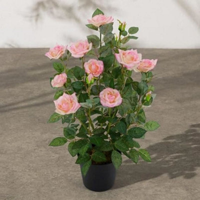 Biznest Artificial Rose Tree Weather and UV Resistant White and Pink ...