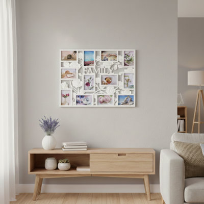 Biznest Multi Aperture Rose Floral Entwined White Photo Frame Wall ...